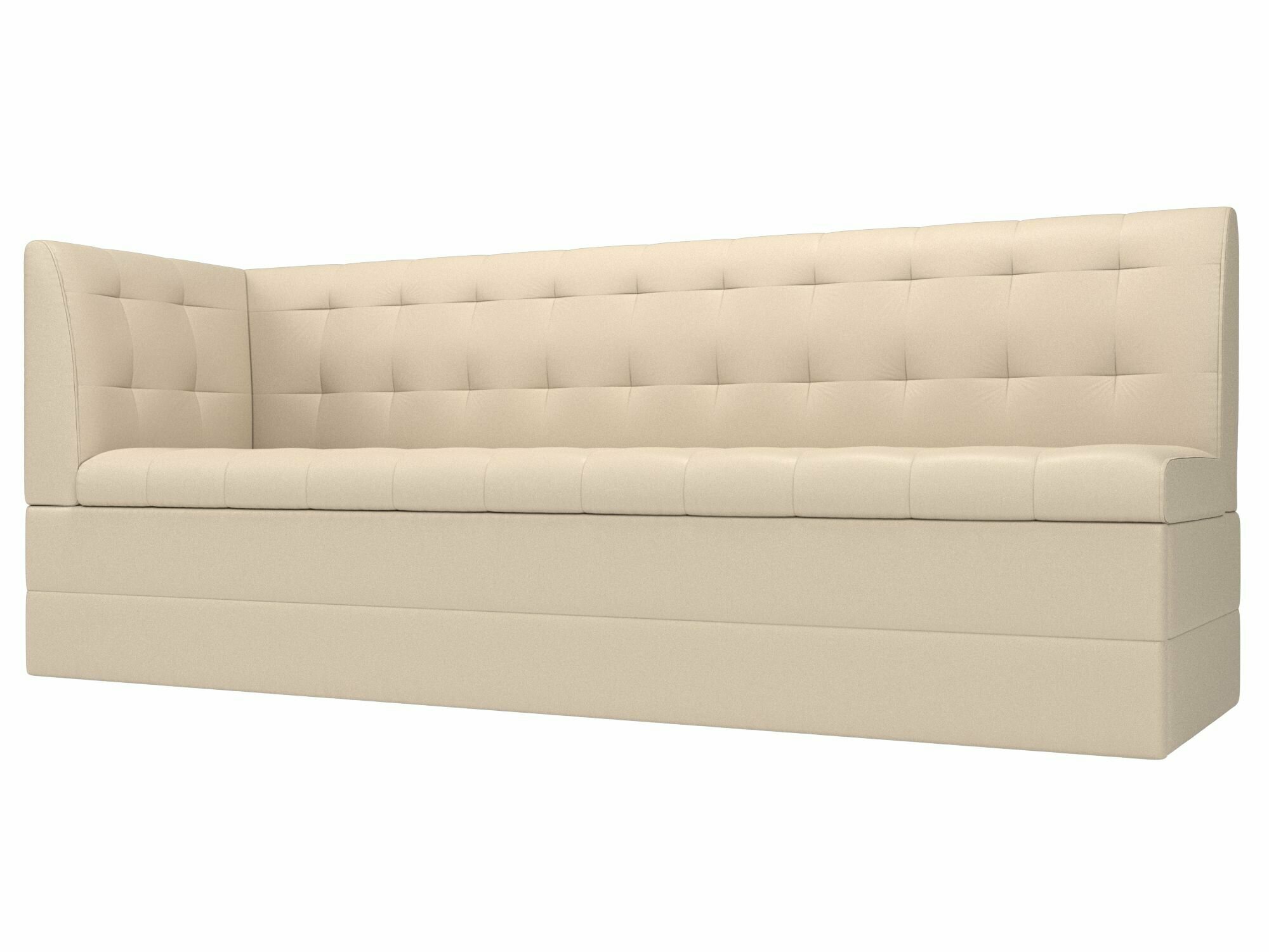 Диван кухонный прямой Бриз левый, экокожа, механизм дельфин, Хит Диванов