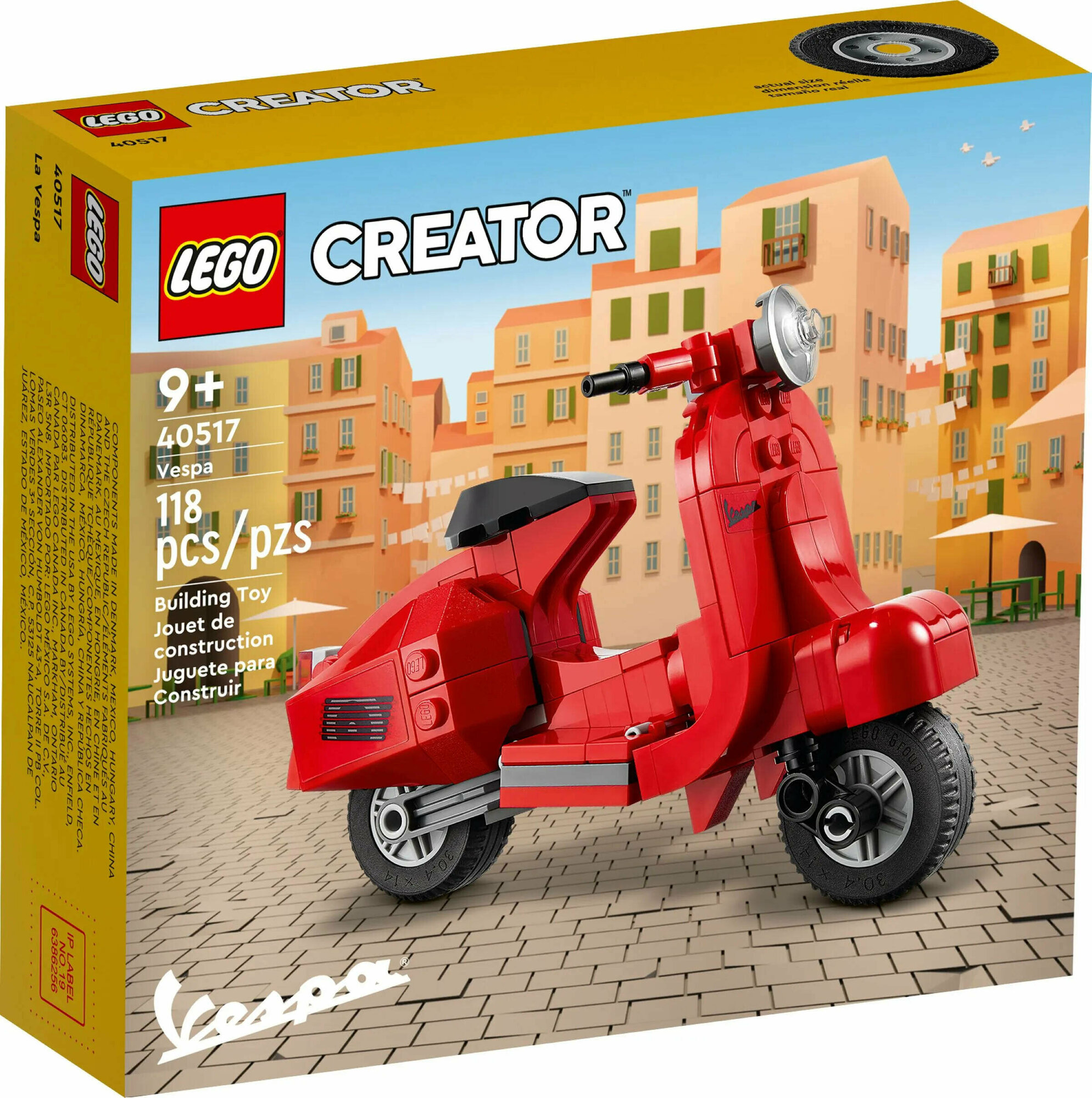 Конструктор LEGO Creator 40517 Сувенирный набор Vespa, 118 деталей, от 9 лет, 2022 год