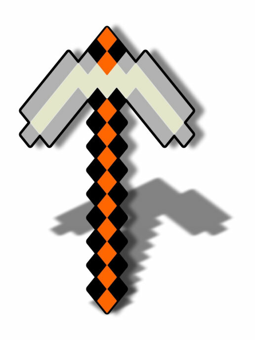 Игрушечное оружие Woodcarver «Кирка платиновая пиксельная»