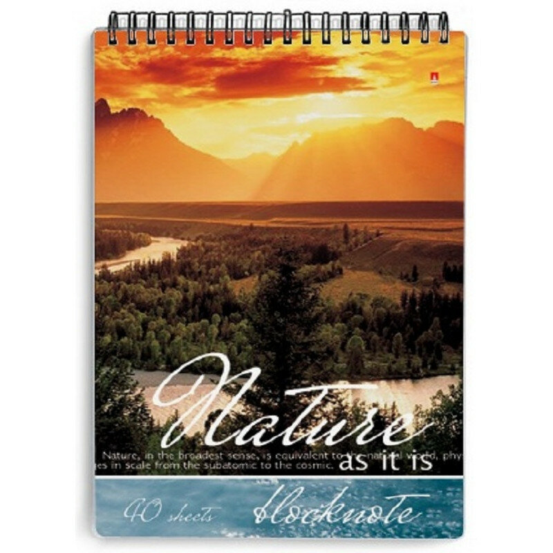 Блокнот Альт Природа А5 40 листов в клетку на металлическом гребне (127х200 мм) 474979
