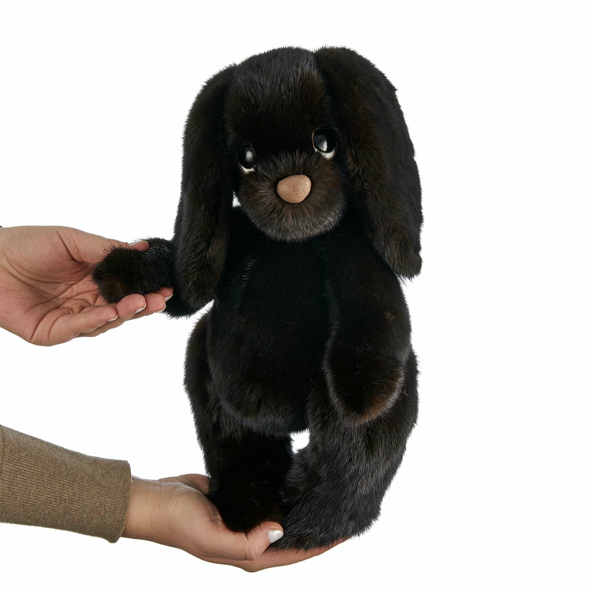 Мягкая игрушка Зайка Тедди Holich Toys из натурального меха норки Марго темно-коричневый, мягкие игрушки, игрушки для детей, детские игрушки, игрушки для девочек, игрушки для мальчиков