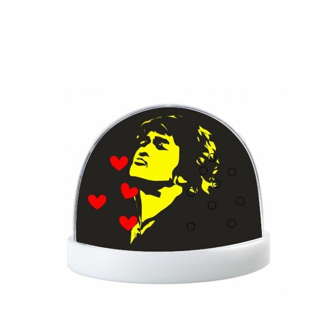 Водяной шар Кино, Виктор Цой №38, блестки-сердечки