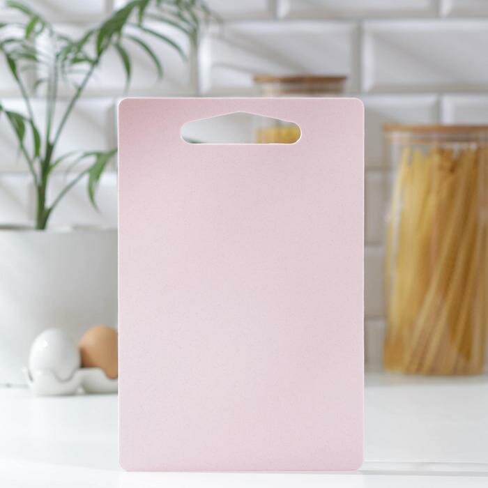 Доска разделочная Доляна «Хозяюшка», прямоугольная, 28×18 см, пластик, синяя