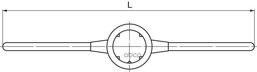 Вороток-держатель для плашек круглых ручных Ф20х5 мм THORVIK арт. DH205