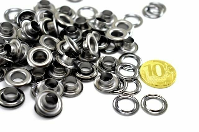 Люверсы №5 8мм нерж Черный никель (уп 25 шт) "Proknopka"