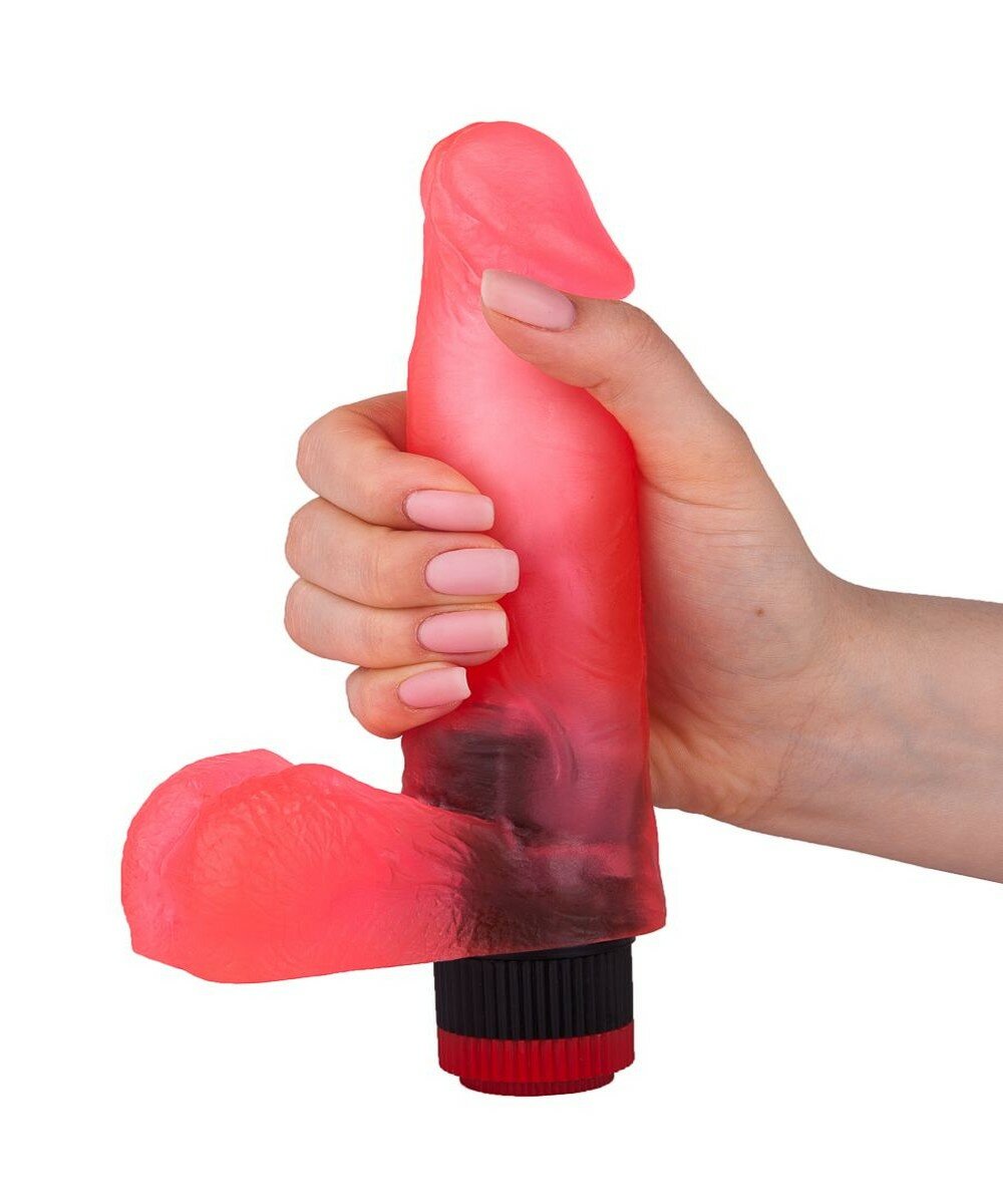 LOVETOY (А-Полимер) Вибратор в форме фаллоса - 16,5 см, розовый