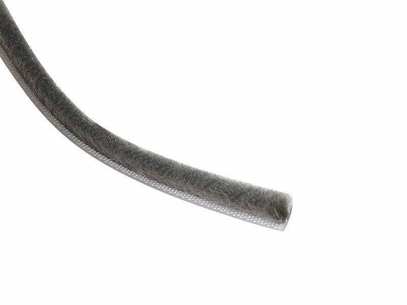 Уплотнитель щеточный самоклеящийся, FIRMAX, 7х6мм, серый, 300 м