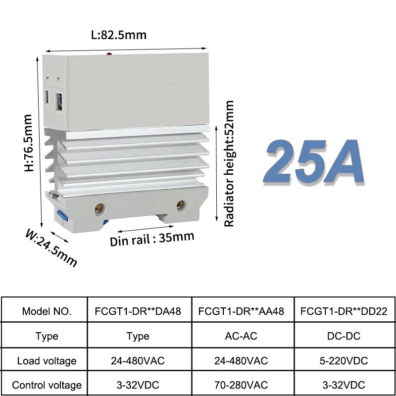 Однофазное твердотельное реле FCGT1-DRDA48