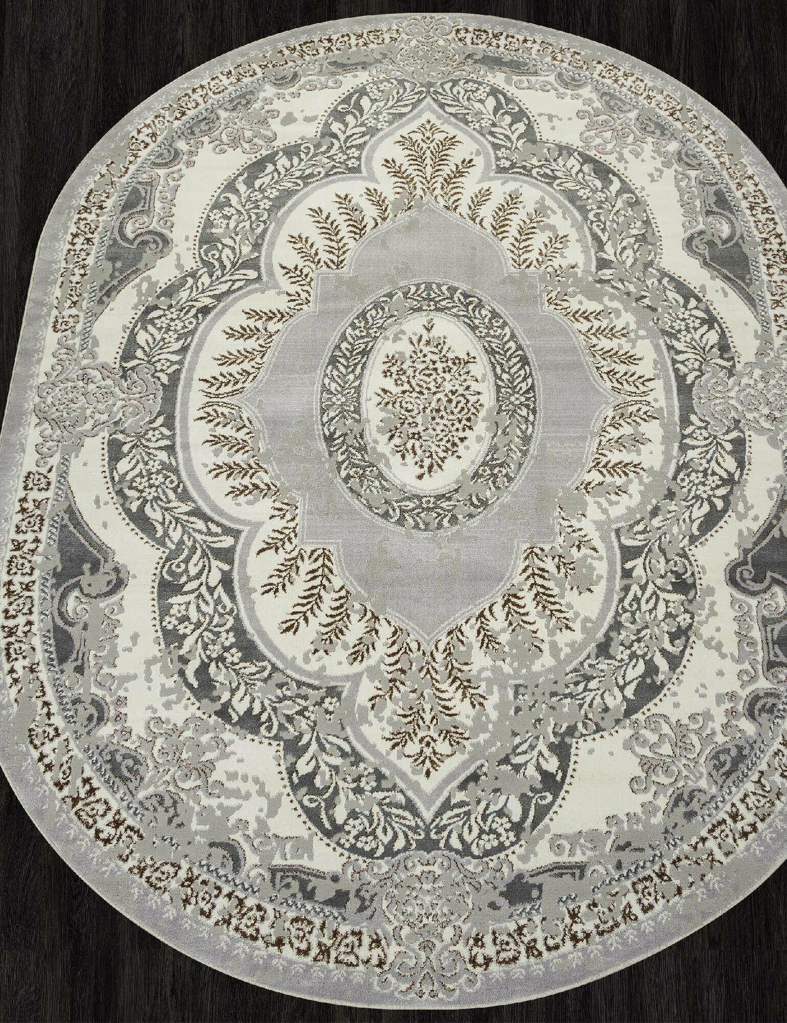 Ковер Овальный на пол в гостиную в спальню 100х200 см классический ворс 10 мм 395853 Kover-Russia