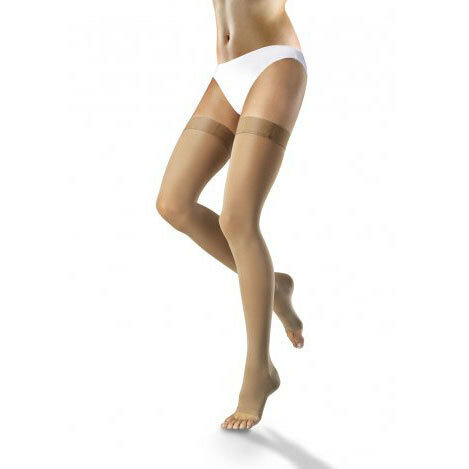 Чулки до бедра компрессионные Venosan 2 класс, размер S/L (Маленький Длинный), длина 68–78 см, бежевые открытые