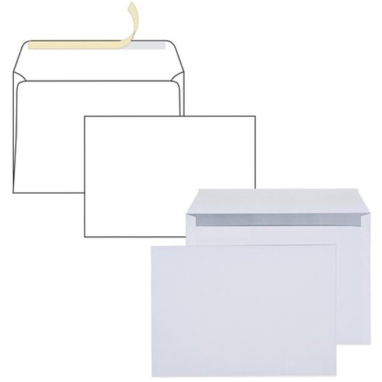 Конверты Курт С4 (229х324 мм), отрывная лента, 90 г/м2, комплект 250 шт, внутренняя запечатка