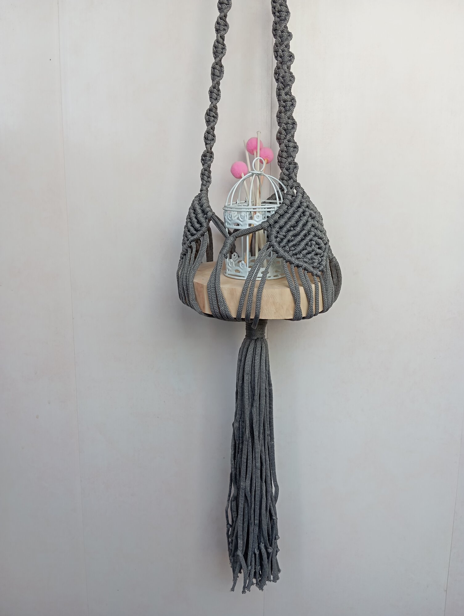 Кашпо для цветов макраме, подвесной столик