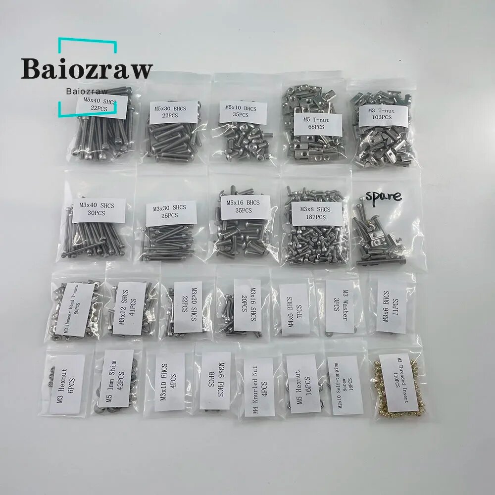 Baiozraw Винты для 3D-принтера Voron 2.4 2.4-Afterburner, stainless steel