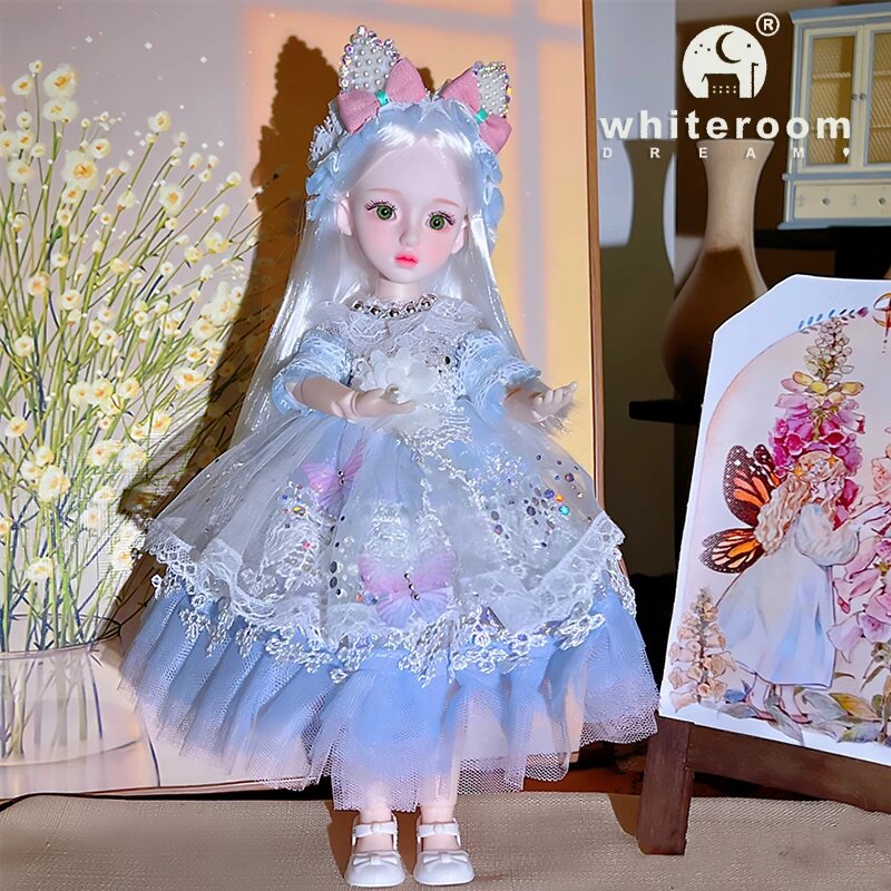Шарнирная кукла Whiteroom 30 см винил зелёные глаза Doll with clothes 02, DOLL with body