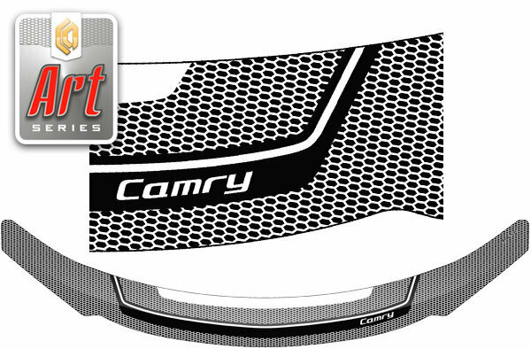 Дефлектор капота Toyota Camry 2014 2018 Серия "Art" белая САпластик