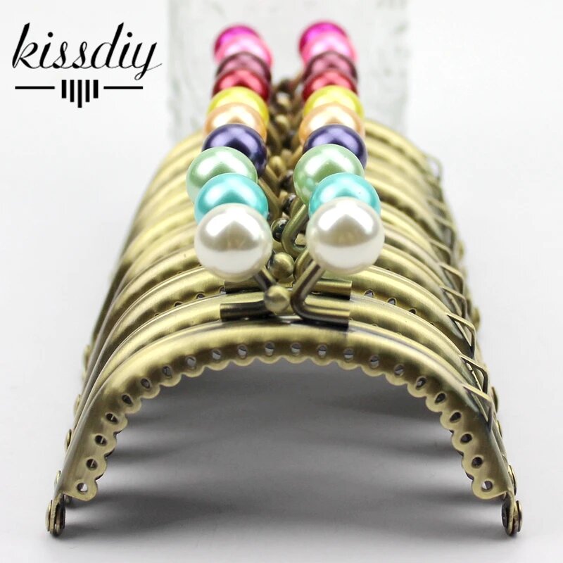 KISSDIY 10 шт. 8,5 см металлическая рамка для кошелька античная бронза конфеты жемчуг поцелуй застежка металлическая монета узор DIY сумка аксессуары