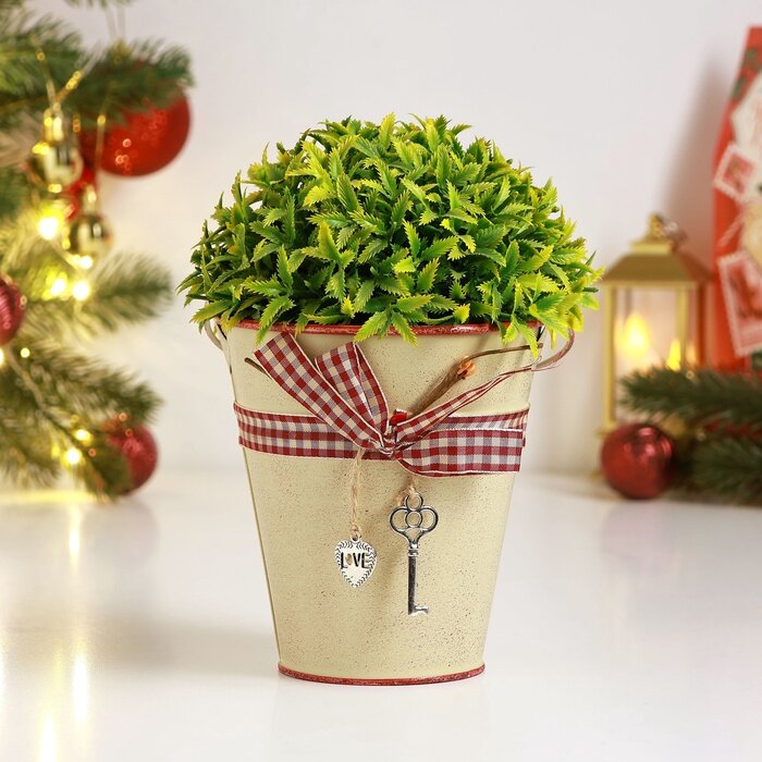 Кашпо «Ведерко Рустад», 12×12×13 см, бежевое