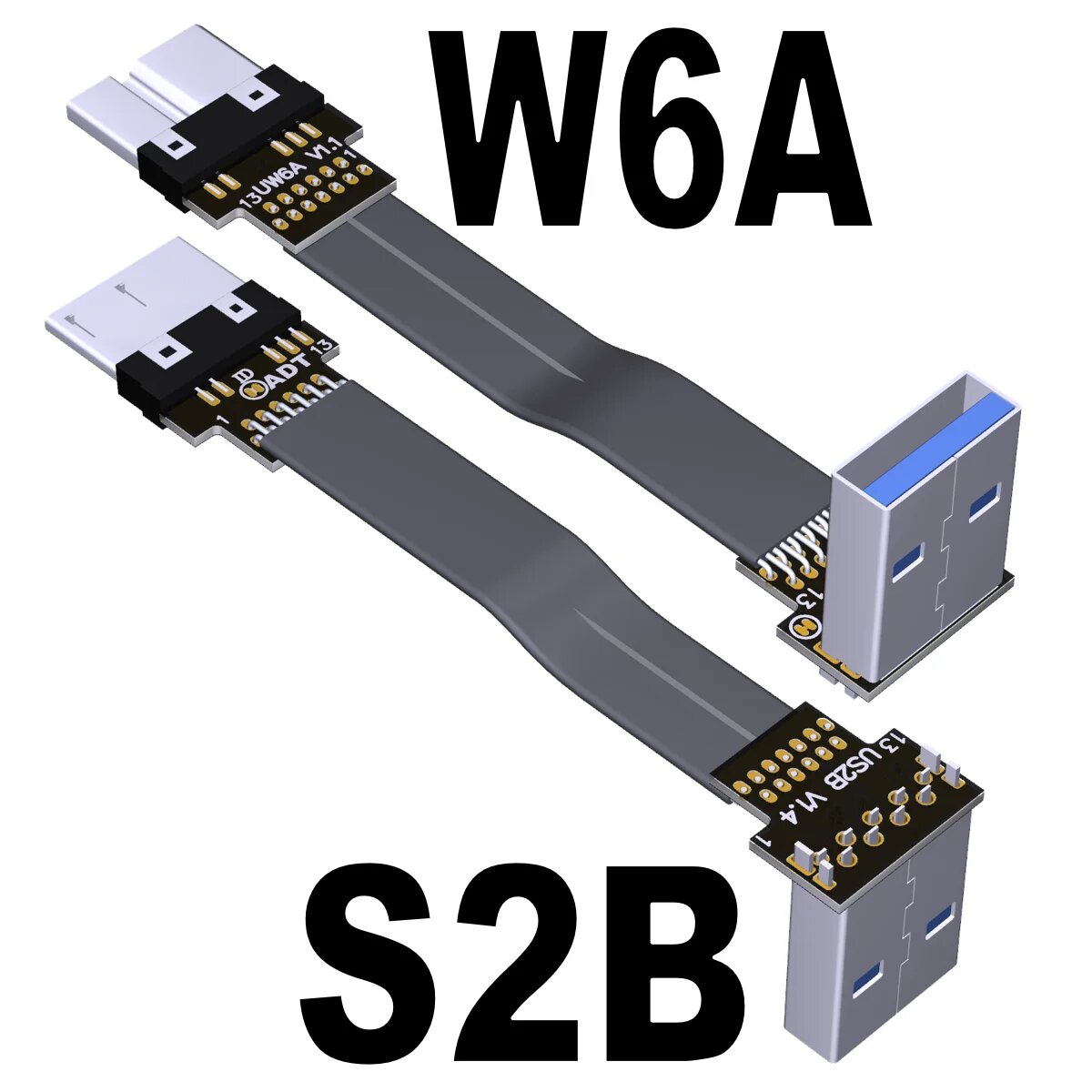 ADTLINK USB 3.0 Micro-B — Type-A «папа-папа», складывается 90 ° Плоский кабель Micro-B USB 3.0 Разъем FPC FPV Воздушный удлинитель