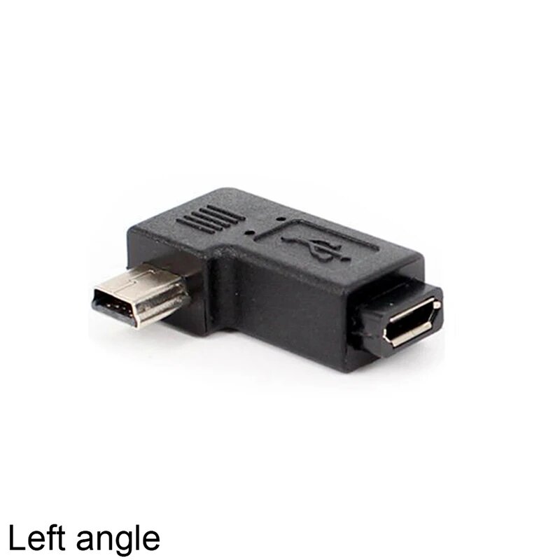 Мини USB адаптер 90 градусов черный Left