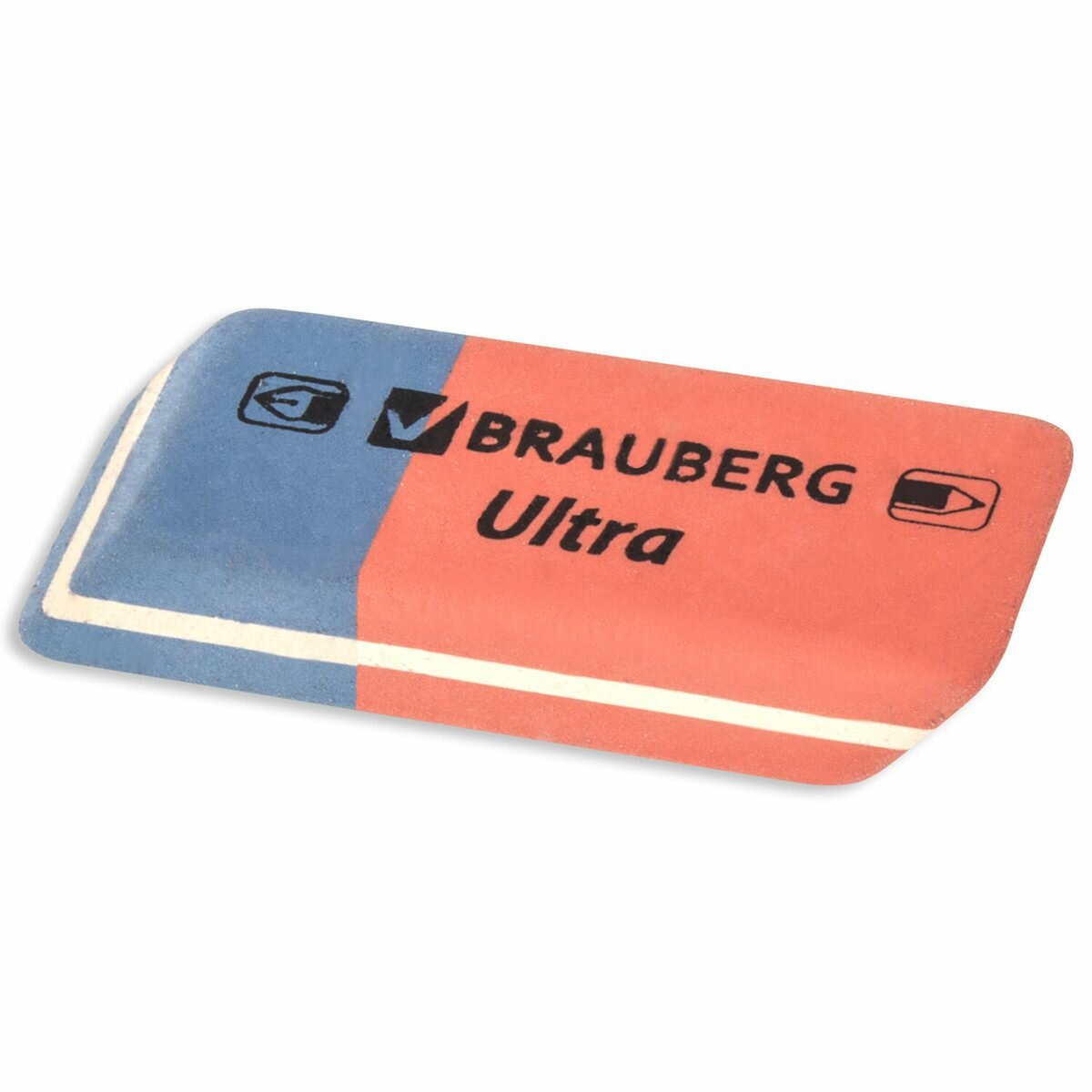 Ластик Brauberg Ultra, 41х14х8мм, красно-синий, натуральный каучук (228708), 1шт.