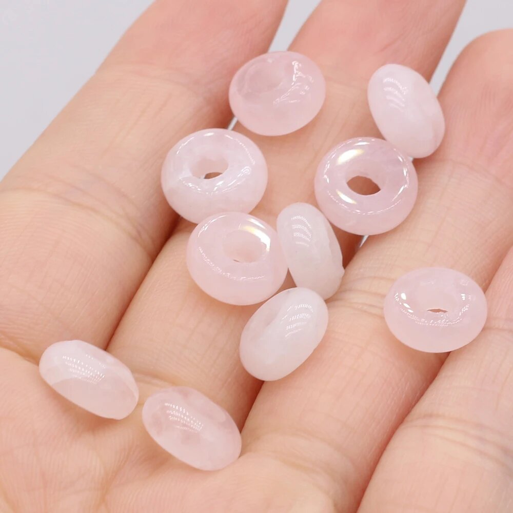 Бирюзовые бусины из агата 10 шт. Розовый, Rose Quartz