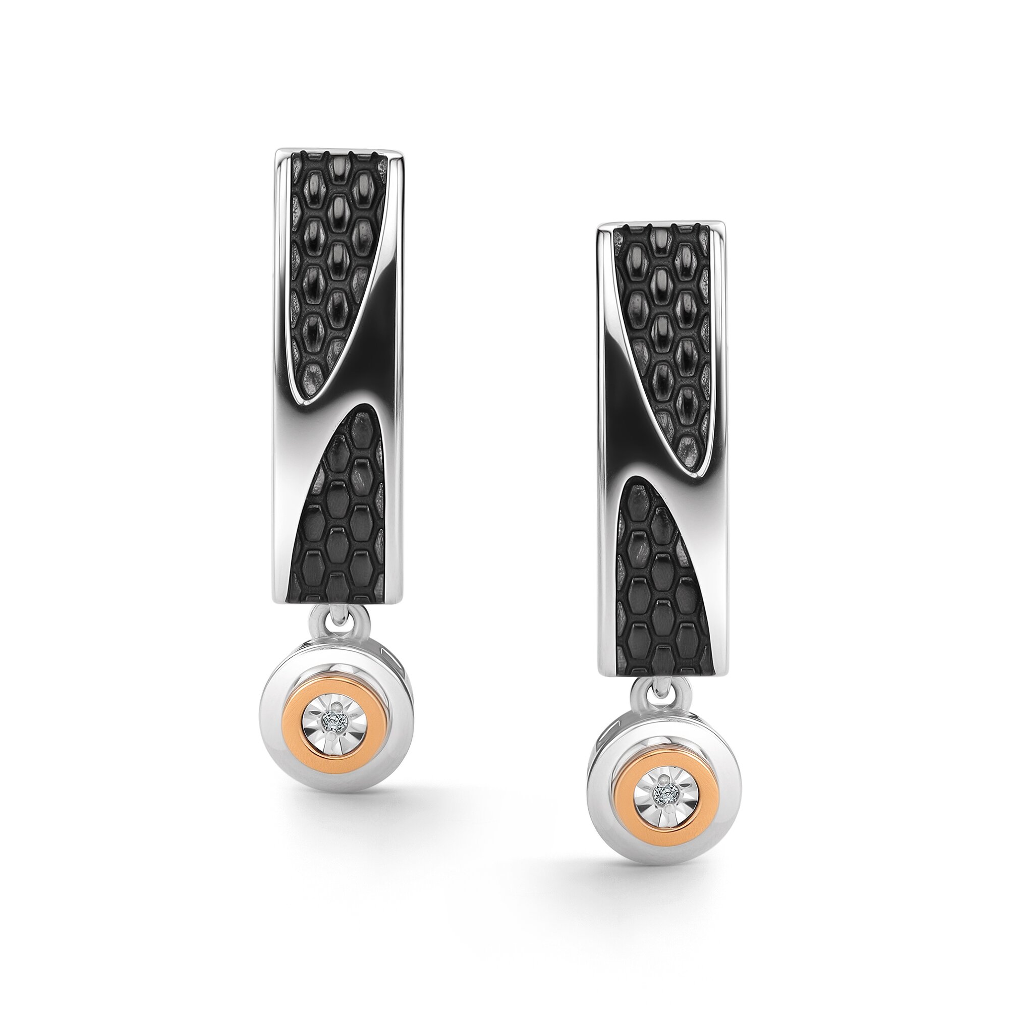 Серьги, серебро, 925 проба, родирование, бриллиант