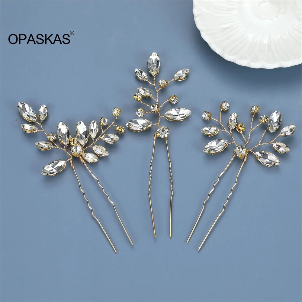Заколки для волос OPASKAS, металл, цвет 2, 3 шт
