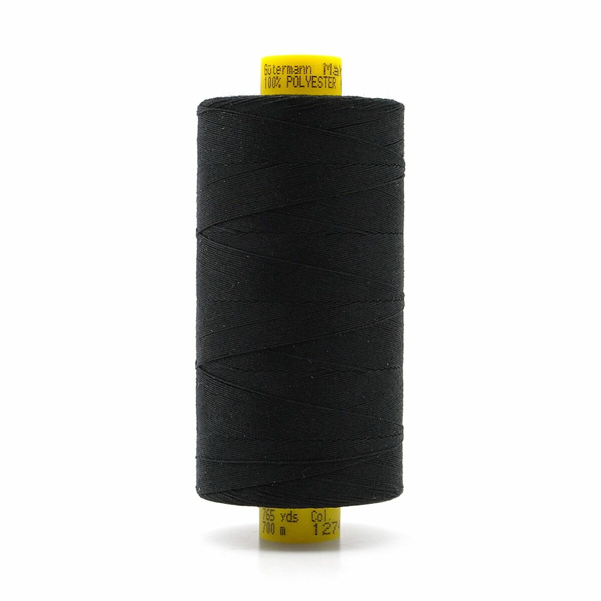 Нить Mara 70/700м ,100% полиэстер, Gutermann 702170 (1274 черный уголь)