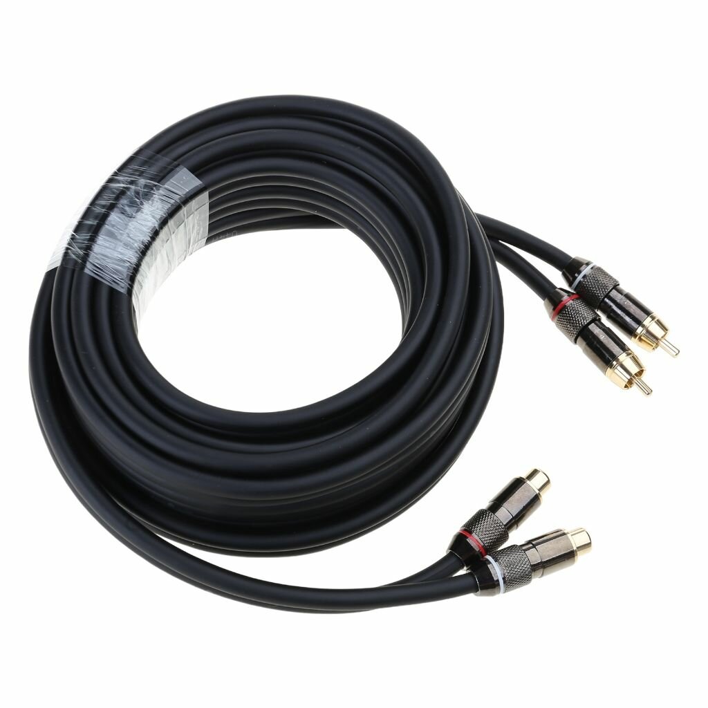 Кабель для подключения к Интернету, RCA мужской к RCA женскому удлинитель - 5m - черный прямой, 2 шт.