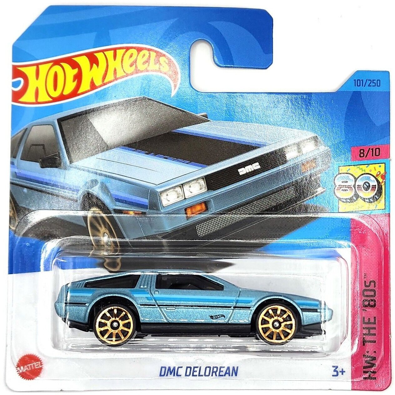 Базовая машинка Hot Wheels DMC DELOREAN, голубая, Хот Вилс Mattel арт. 5785/HKG84