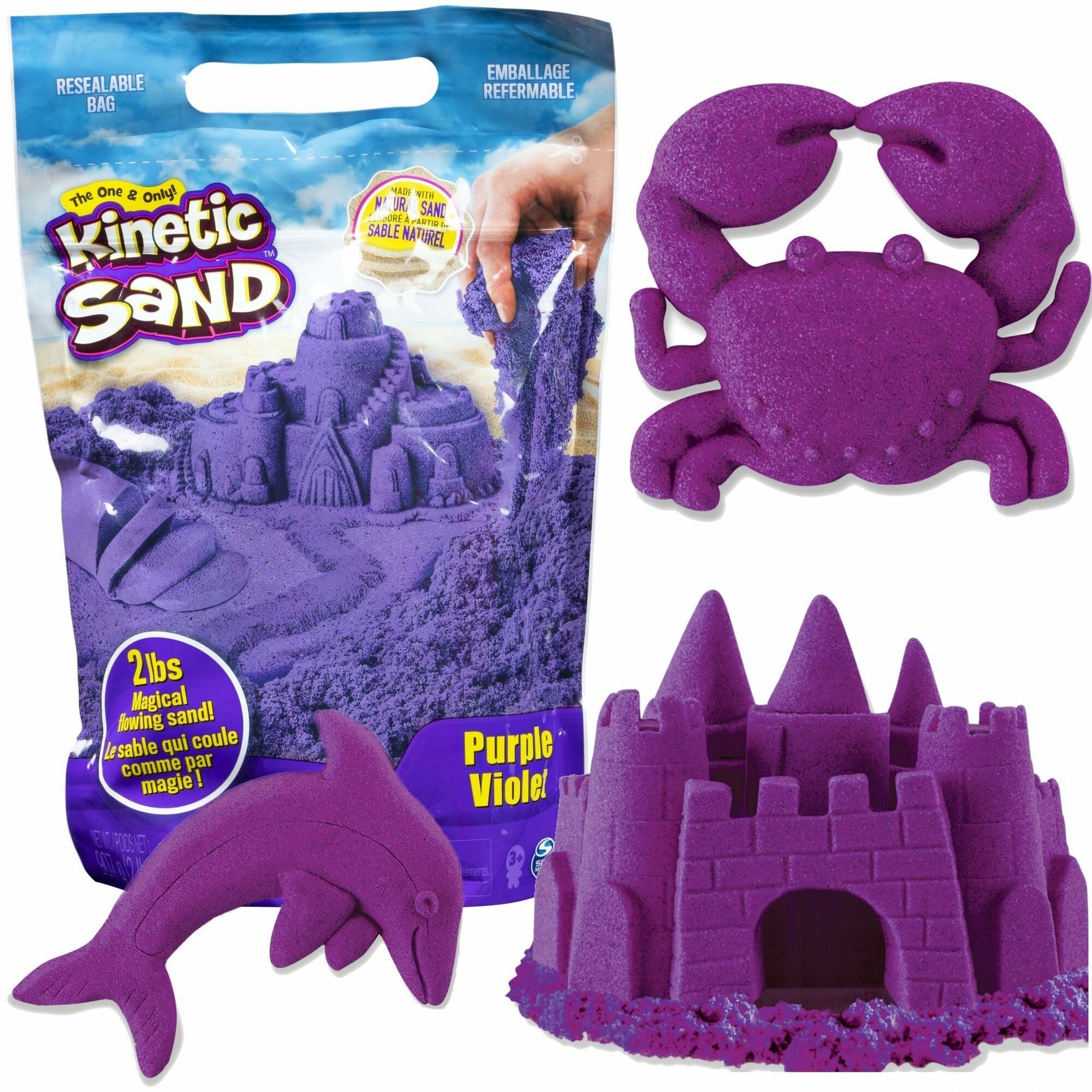 Кинетический песок Kinetic Sand - Фиолетовый кинетический песок, 930г. - Спин мастер 10024