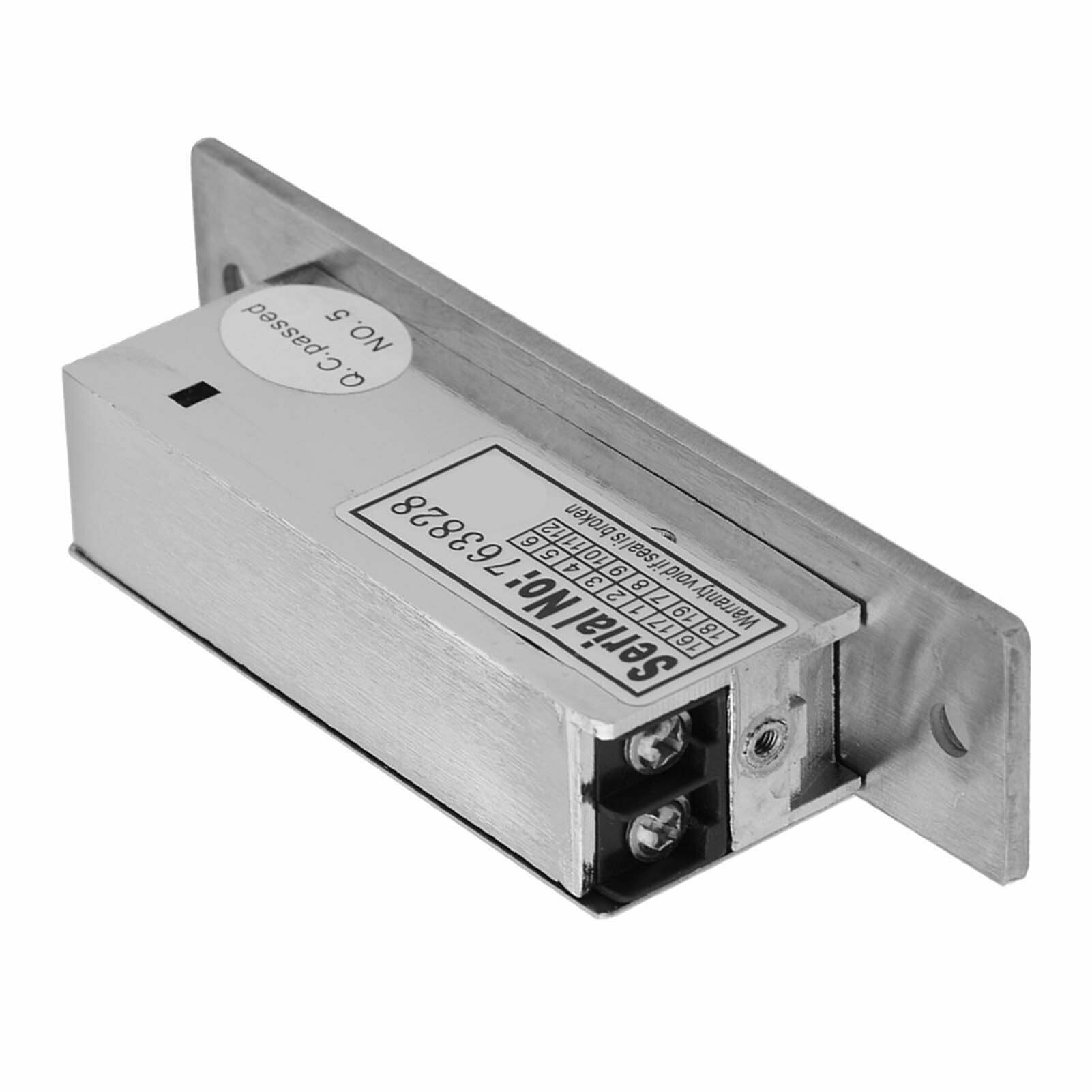 Электромагнитный замок для дверей узкий регулируемый с двойным режимом разблокировки, цвет серебристый, размер 11*2.5*3 см, материал пластик, для деревянных и металлических дверей, усилие удержания 300 кг, ток 12V/280mA и 24V/160mA, пакет включает 1