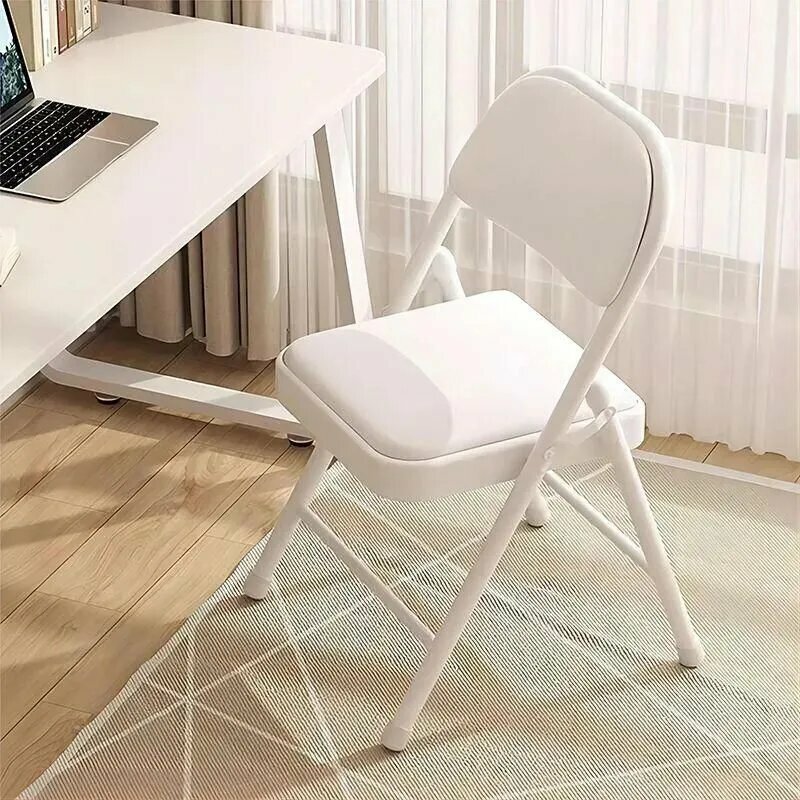 Стул складной, белый, искусственная кожа, складной, без подлокотников