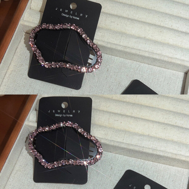 Заколка для волос "Облачная звезда", со стразами, для боковой челки, фиолетовая