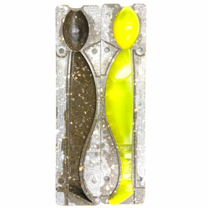 Форма для литья рыболовных силиконовых приманок Kaputo 3 3,4" 87,5mm, 1 место