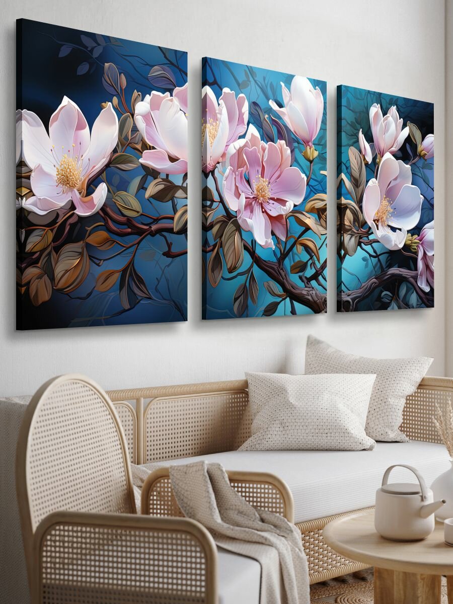 Картина модульная Когда расцветают вишни 50х70*3 шт.