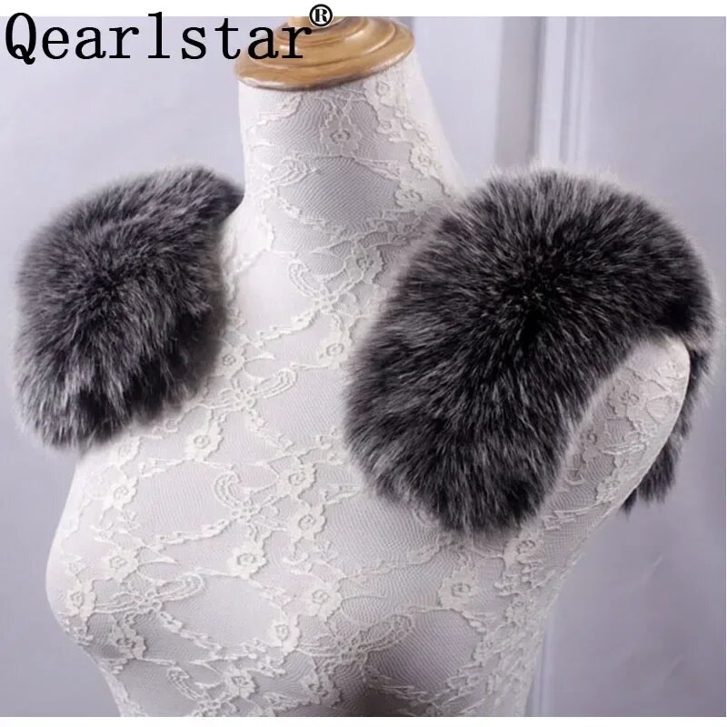 Qearlstar Женщины Faux Мех куртка украшение Мех плечо плечовая полоса 2pcs одежда сумка аксессуары,100,26,5, искусственный мех, полиэстер, полиэстер, черно-белый, SKU00340