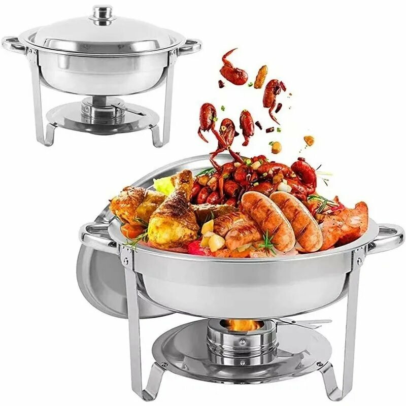 Мармит "Круги", нержавеющая сталь, подогрев, 4,5 л, с крышкой