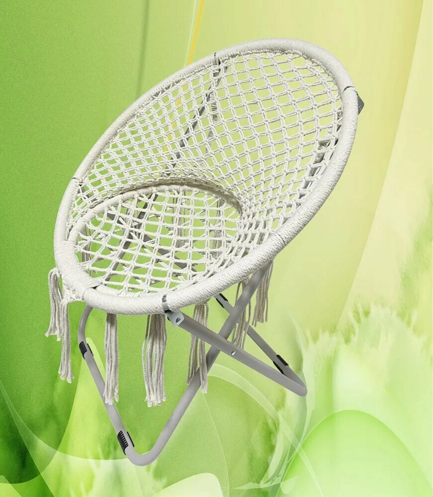 Кресло складное "Рио 2", бежево-серое, плетеное, 68 см х 75 см х 74 см