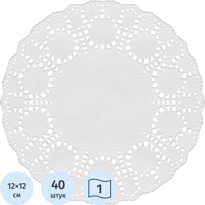 Салфетки ажурные Гуслица бумажные D12см 250шт/уп
