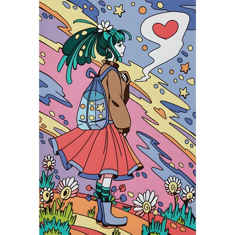 Картина по номерам для малышей аниме Мысли о любви набор Ркн-111