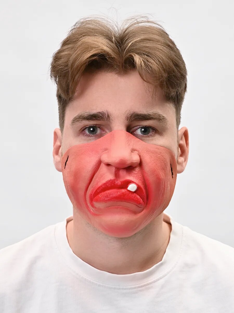 Смешная маска латексная "Широкая улыбка"