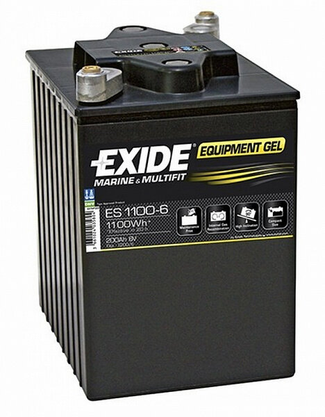 Аккумулятор лодочный EXIDE EQUIPMENT Gel ES 1100-6 244x190x275