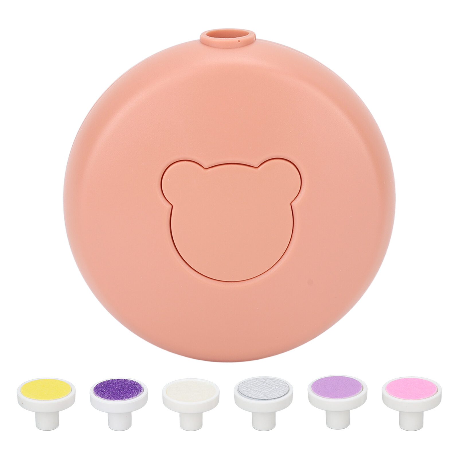 Электрический детский набор для стрижки ногтей, пилочка для ногтей, кусачки для ногтей для младенцев с 6 шлифовальными насадками, оранжевый.