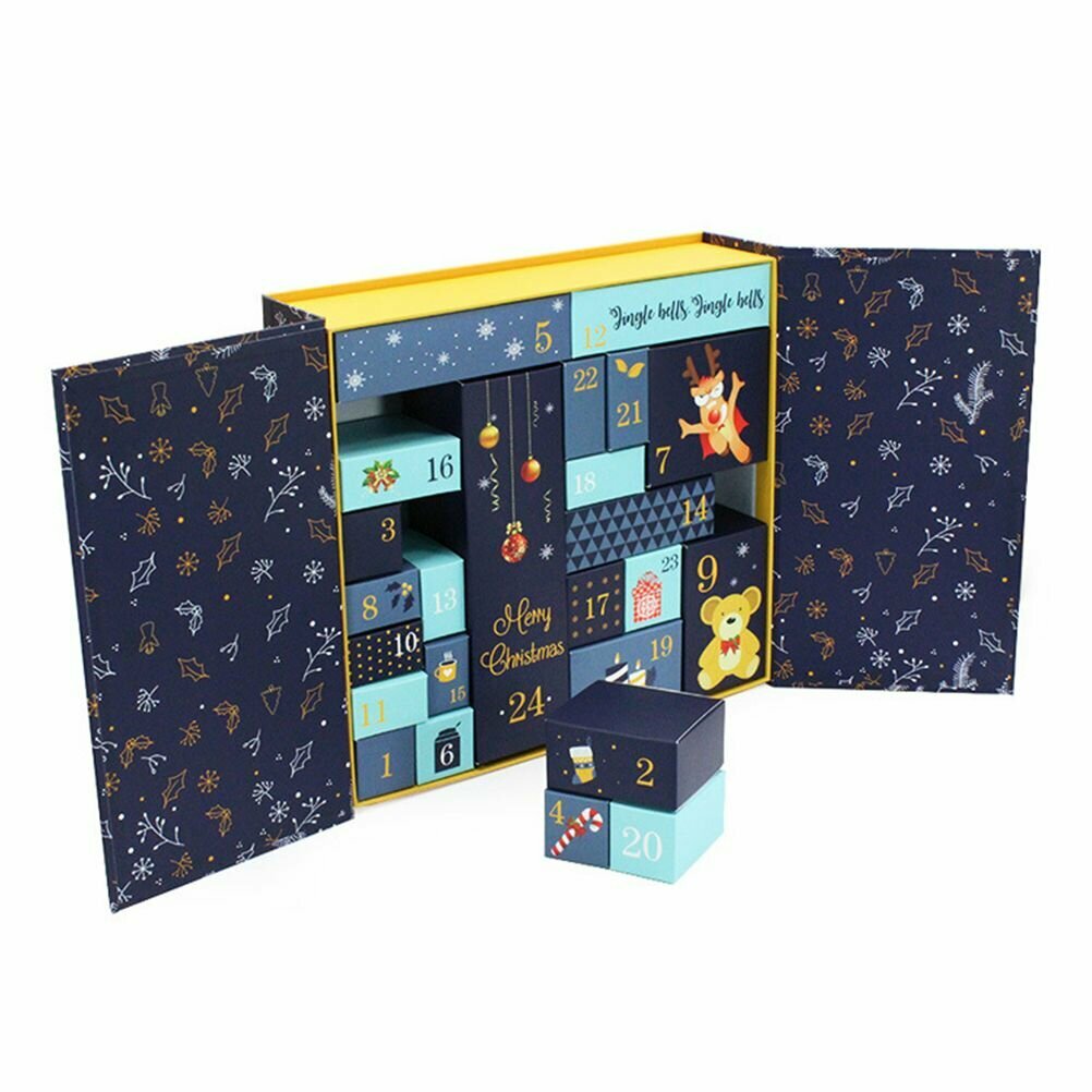 24 выдвижных коробки для наполнения адвент календаря и подарков