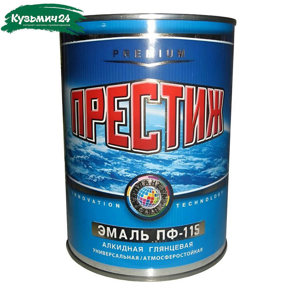 Эмаль Престиж ПФ-115 алкидная для дерева и металла глянцевая желтая 0.9 кг, 1 шт
