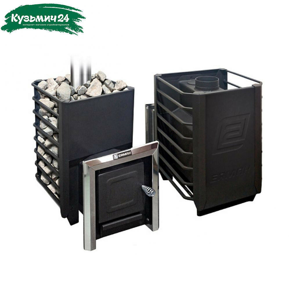 Печь для бани Ермак 16 сетка-классик, дверца глухая, 16 кВт, d115 мм, до 16 куб. м, 1 шт.
