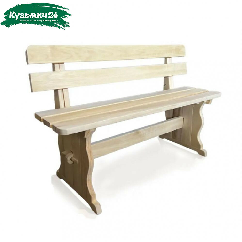 Лавка со спинкой, Осина, для бани и сауны, для отдыха, 300х440х1000 мм, дерево