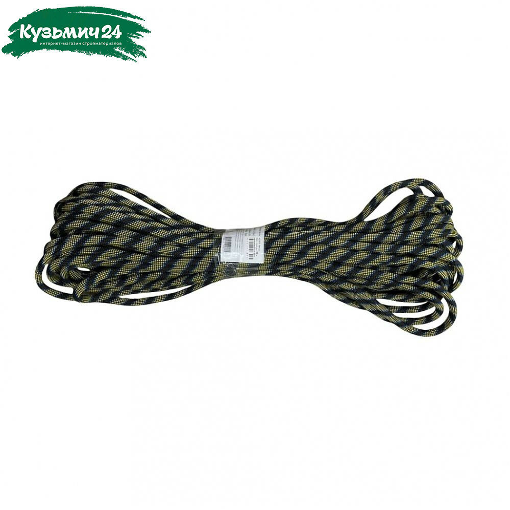 Шнур ПА полиамидный 16-прядный, диаметр 8 мм, в мотке 20 м, цветной