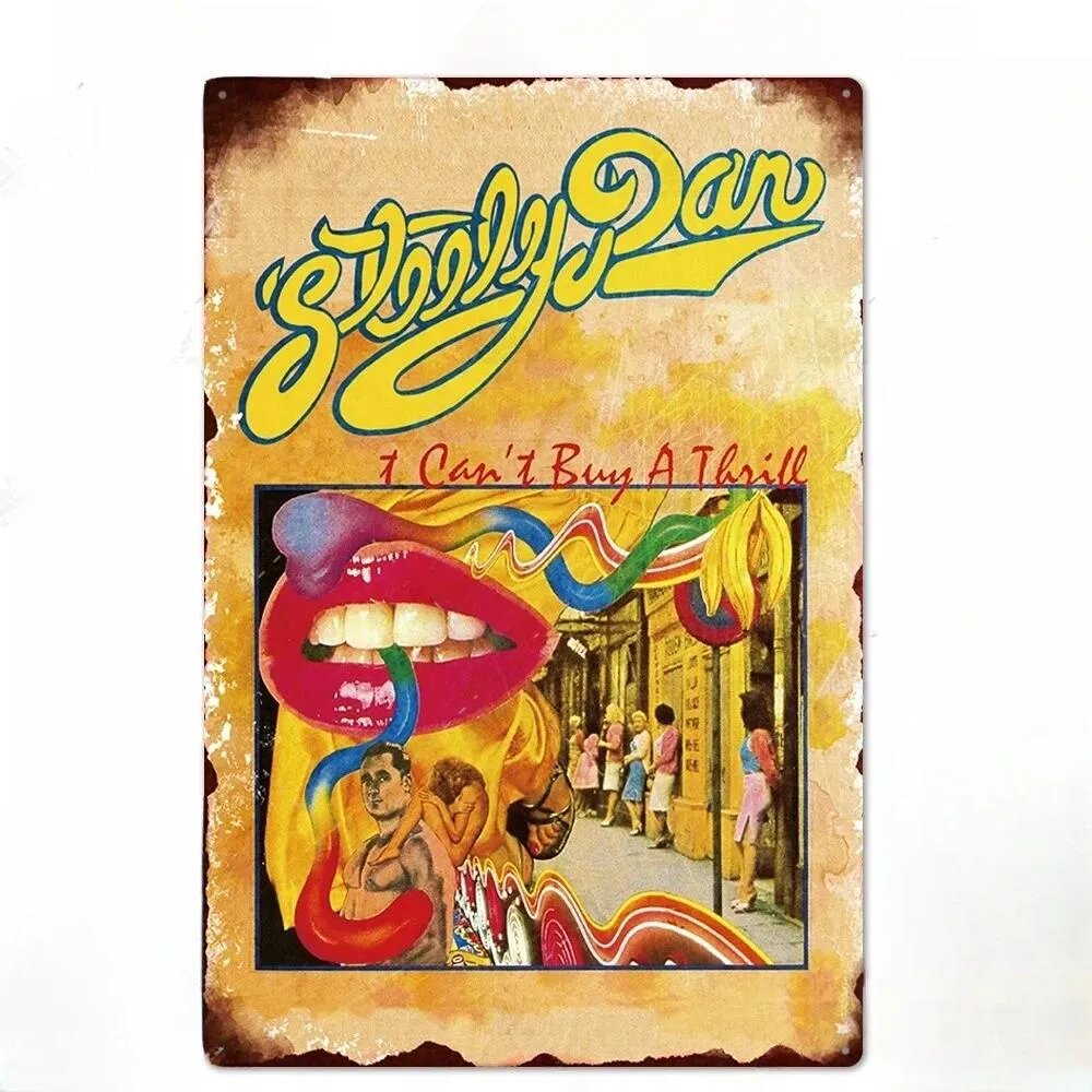Металлическая табличка 20x30 см с винтажной рок-группой Декор для дома баров гаражей и клубов